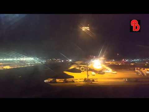 Run way at night Kamal Ataturk airport Istanbul, Turky 2016