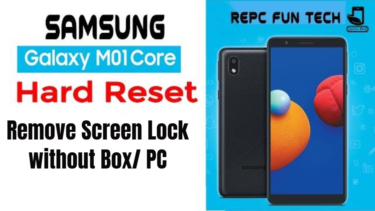 Samsung M01 Core Hard reset | sm-m013f Pattern unlock without pc - YouTube