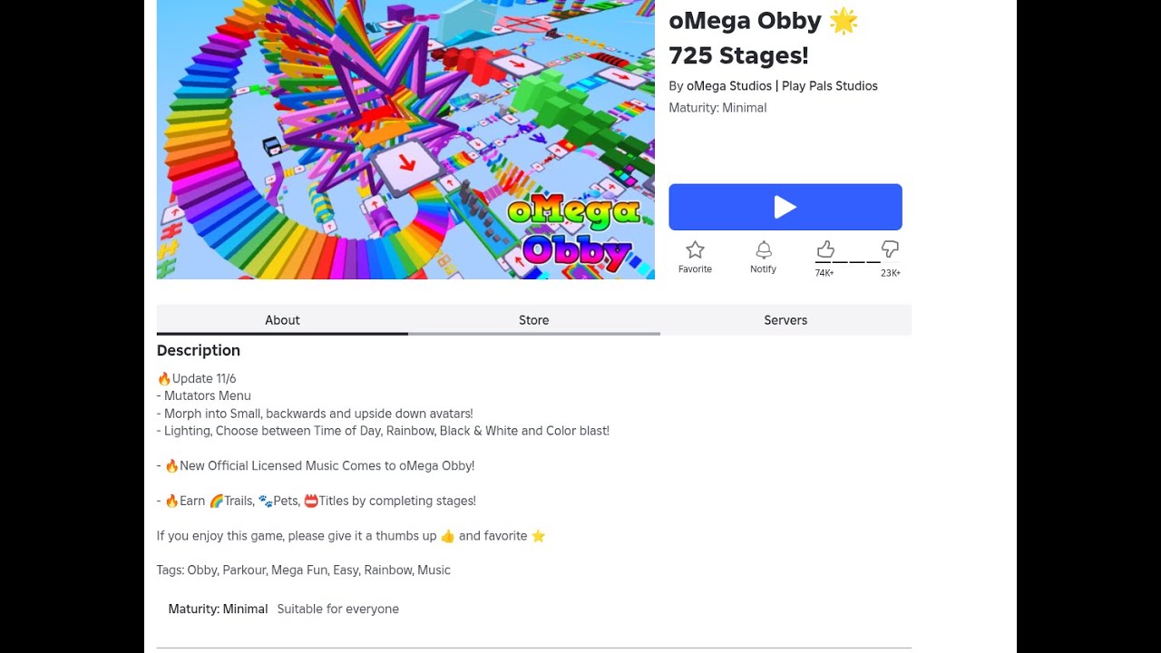 Playing oMega obby on Roblox! - YouTube
