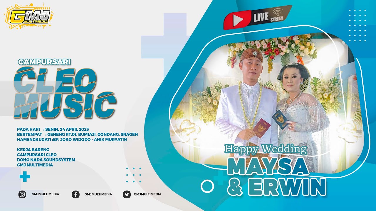 🔴 LIVE WEDDING MAYSA & ERWIN || CLEO CAMPURSARI || DONO NADA ...