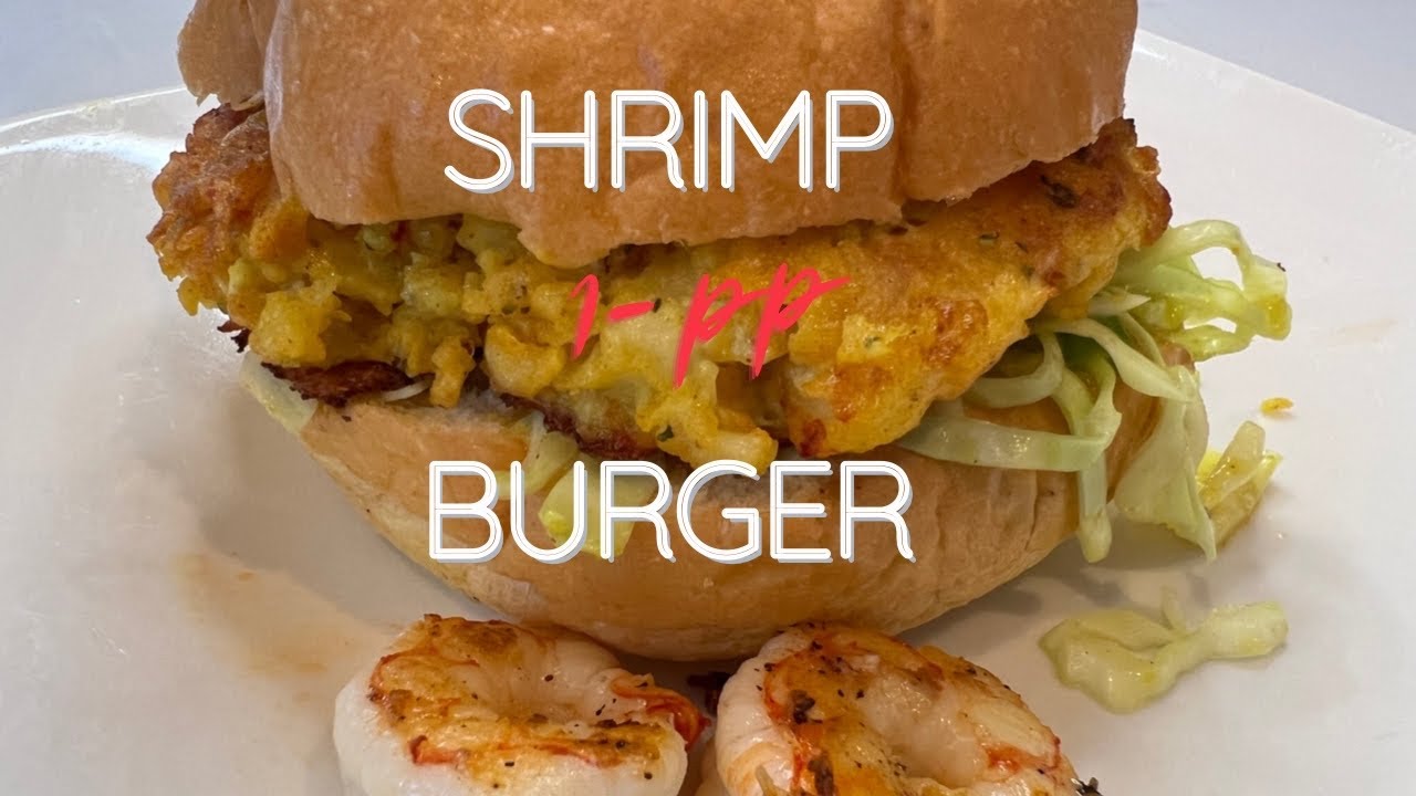 Shrimp Burger with Curry Slaw - 1- Point Patty! - YouTube