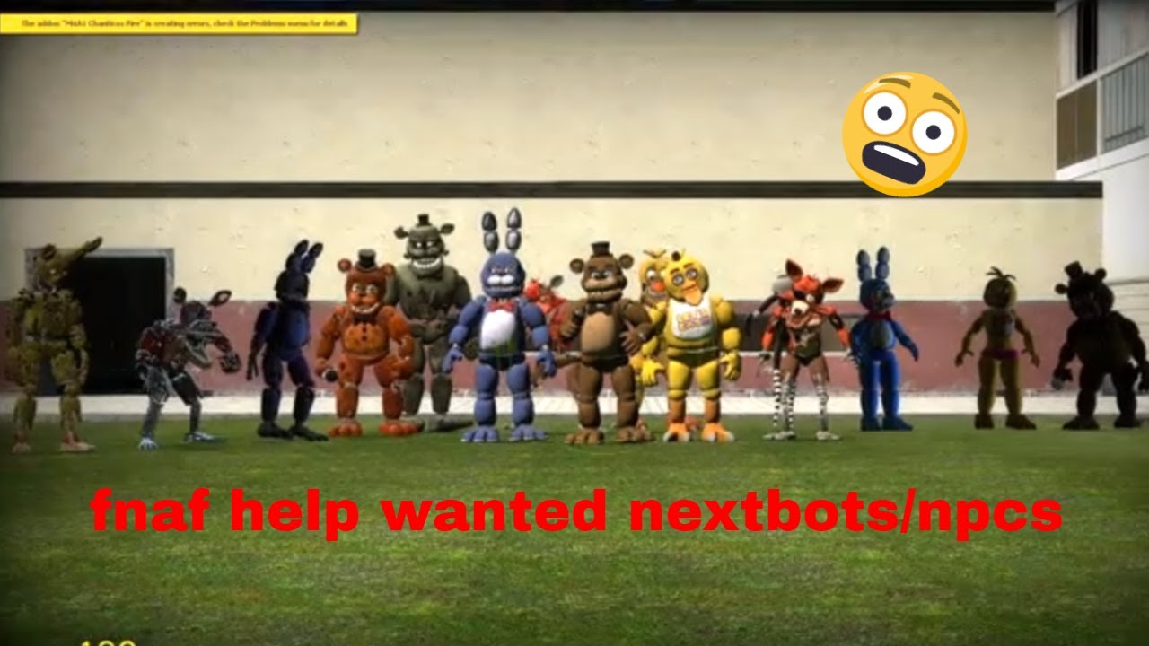fnaf help wanted 1,2,3,4 and DLC nextbots/npcs (GMOD) - YouTube