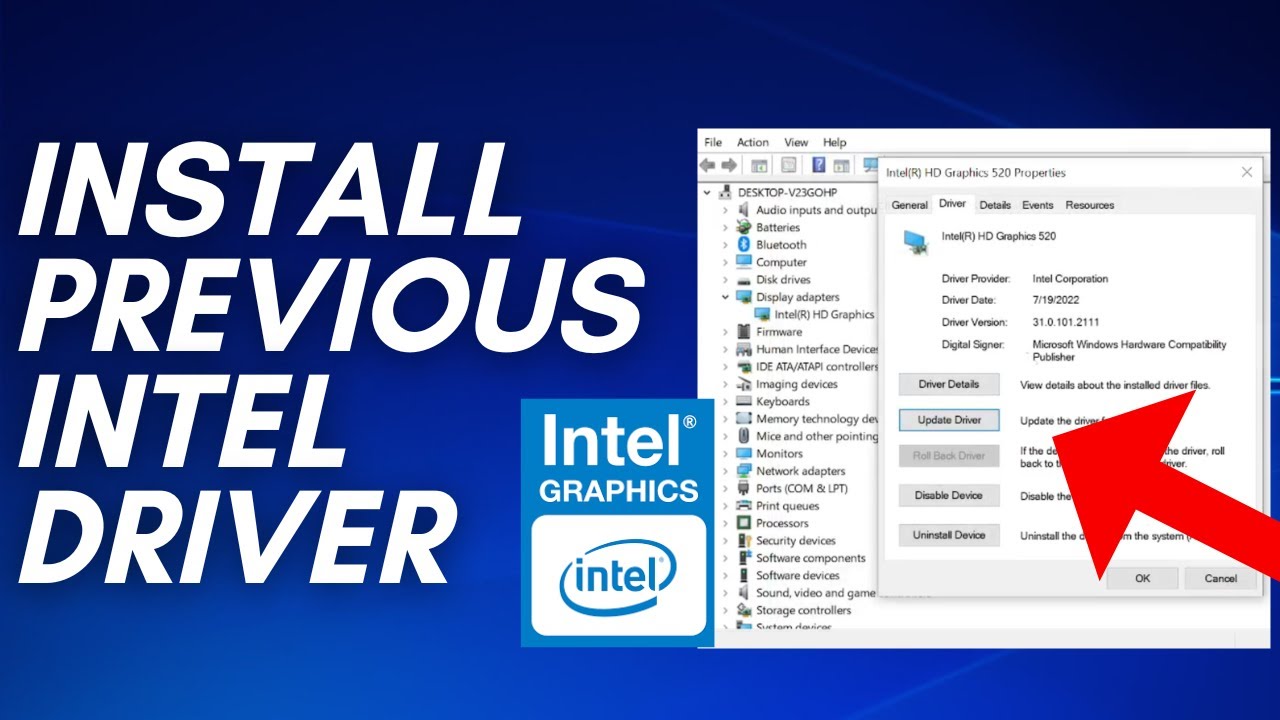 How to Install Previous Intel Graphics Drivers & Downgrade to Older ...