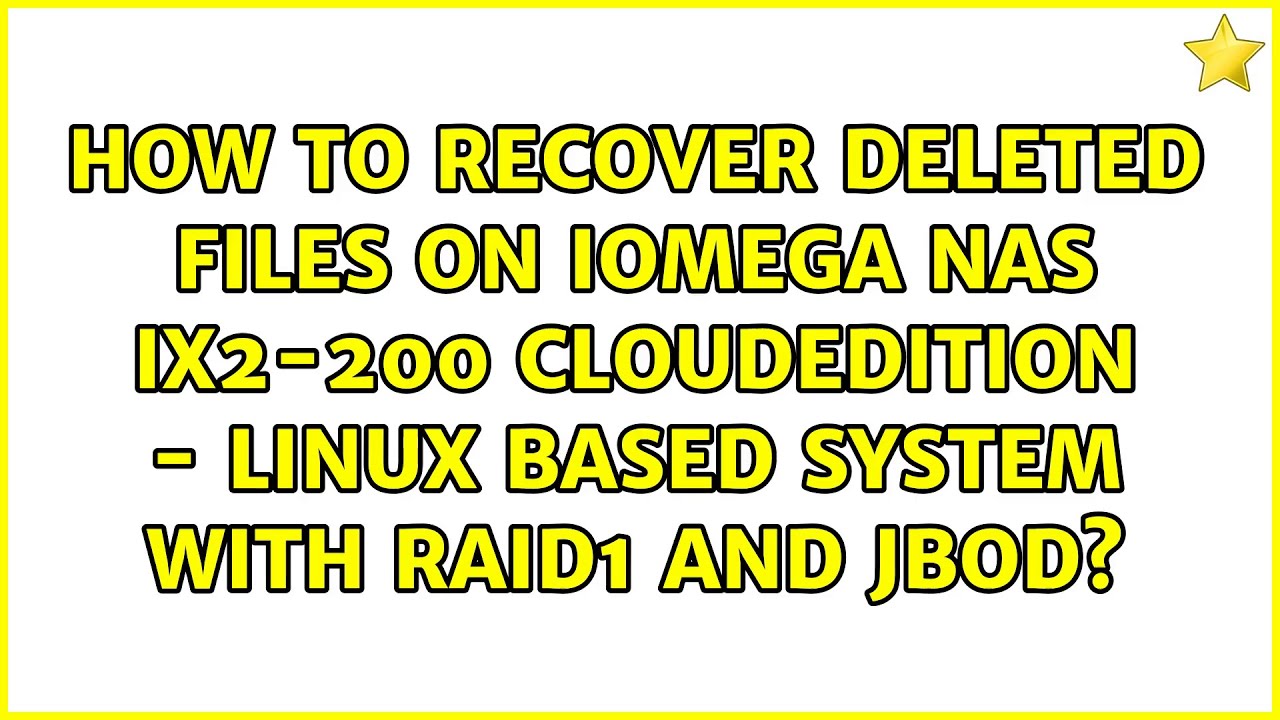 How to recover deleted files on Iomega NAS ix2-200 CloudEdition - Linux based system with Raid1 ...