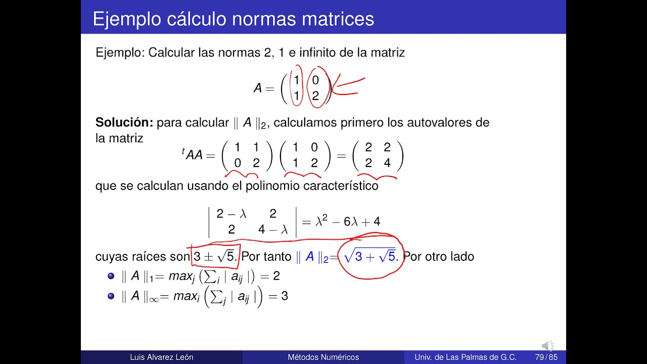 Vídeo T 6.11. Normas y condicionamiento de una matriz - YouTube