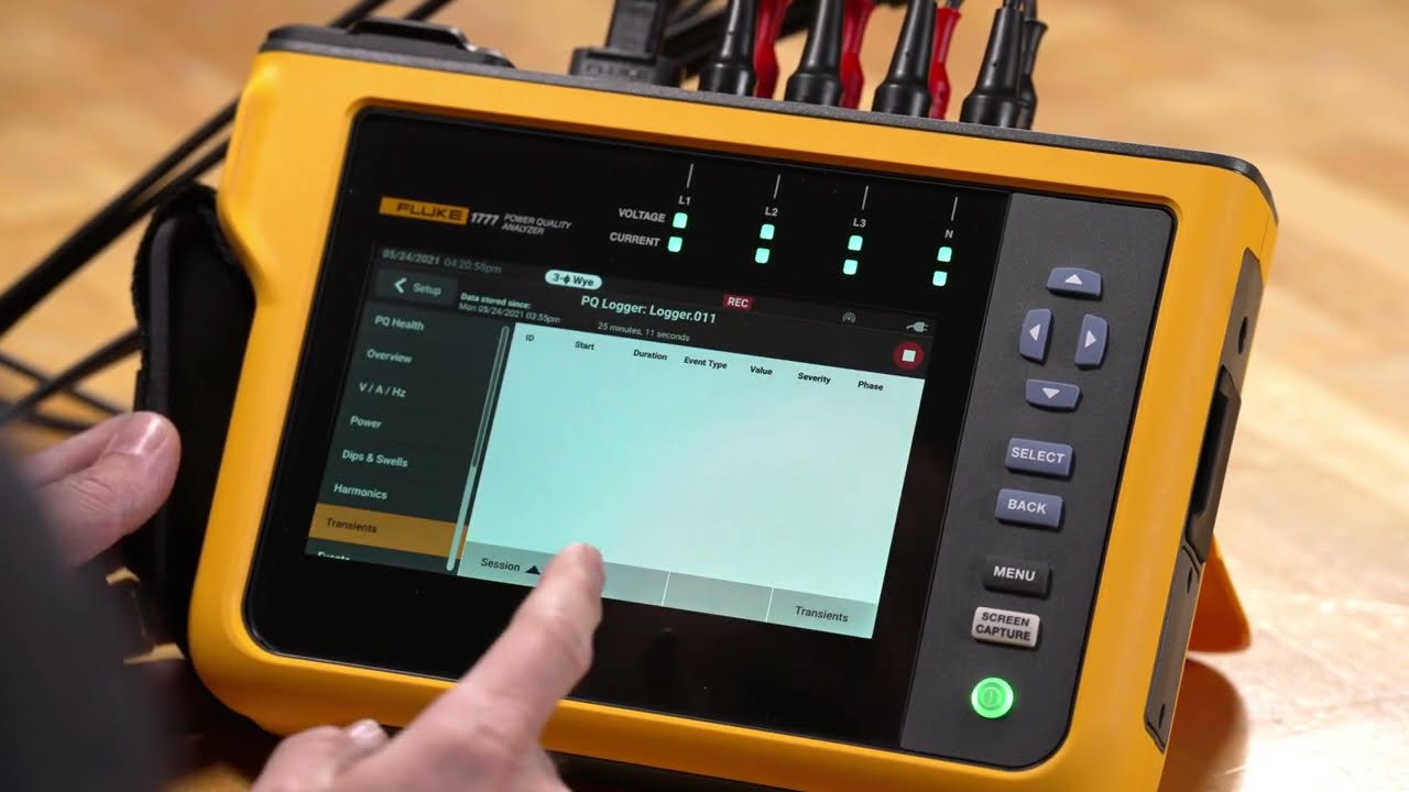 Looking at live data on Fluke 1770 Series Power Quality Analysers - YouTube