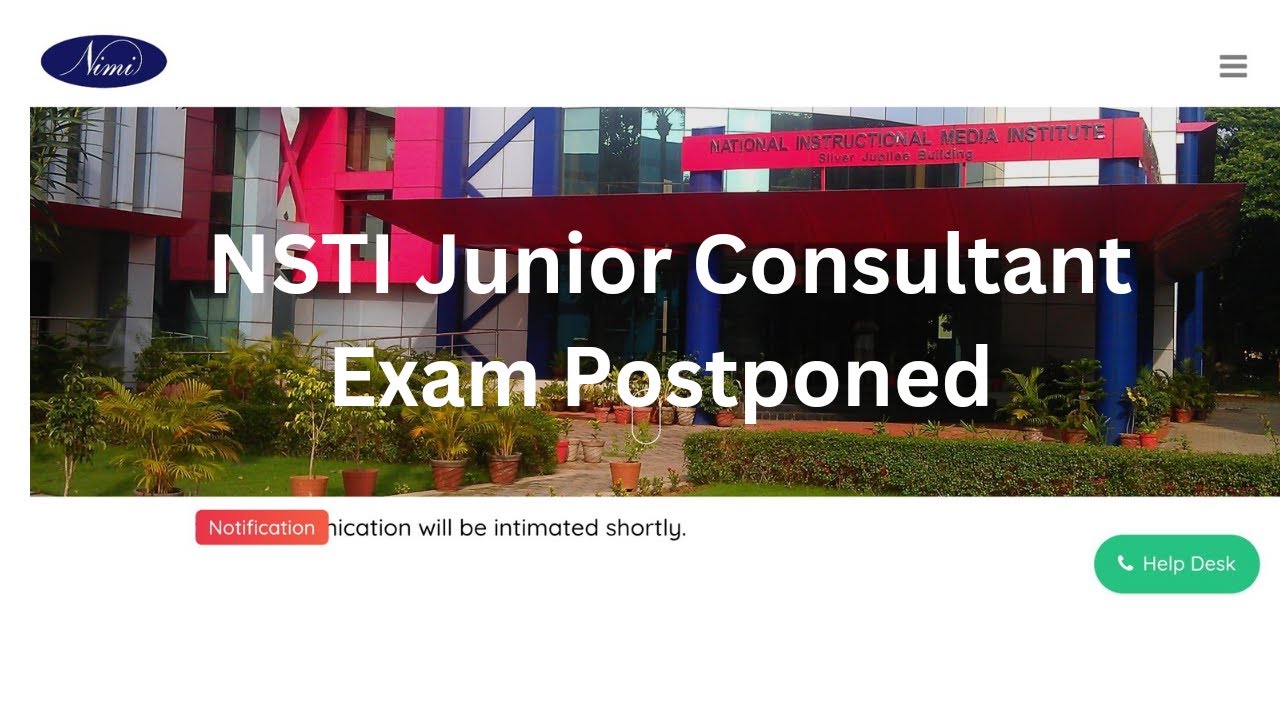 NSTI Junior Consultant Exam Postponed 2025 - YouTube