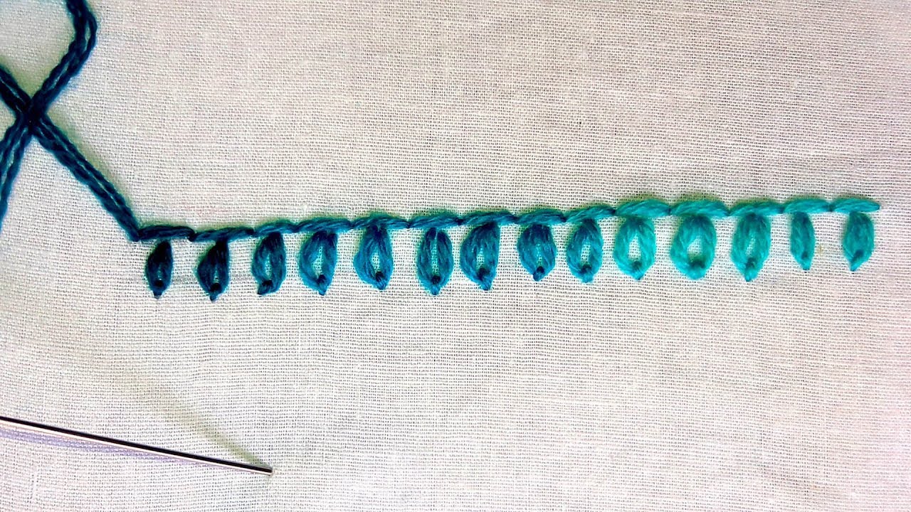 Hand Embroidery : Simple Border line embroidery tutorial # 51. - YouTube