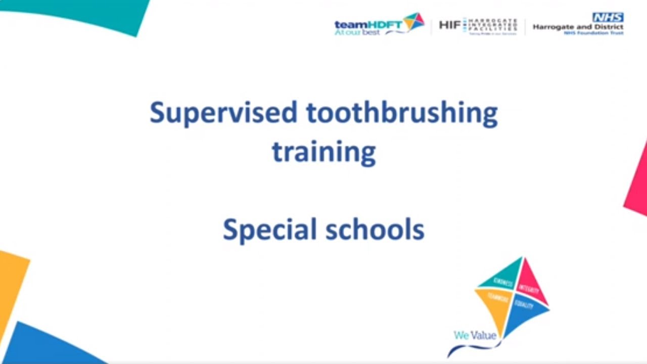 Supervised toothbrushing training for special schools - YouTube