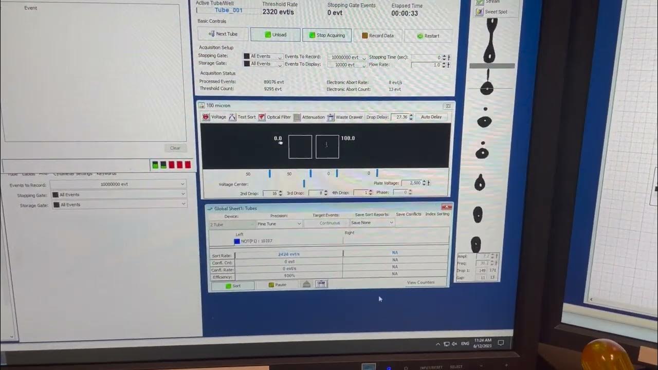 How to run Accudrop for the drop delay calibration on the fusion flow cytometer. - YouTube