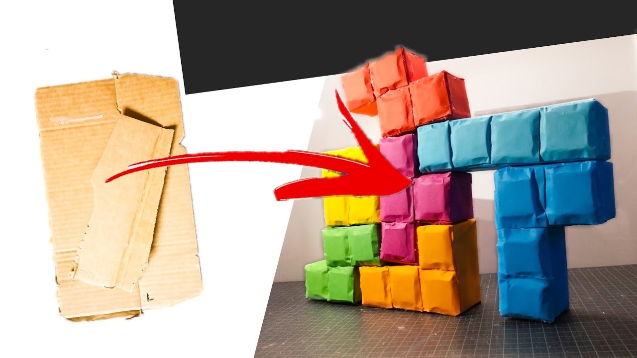 Real Life Cardboard Tetris blocks! - YouTube