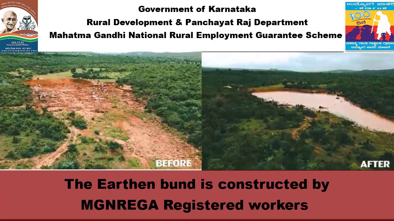 Construction of Earthen bund and Nala work at Hale Halli village - YouTube