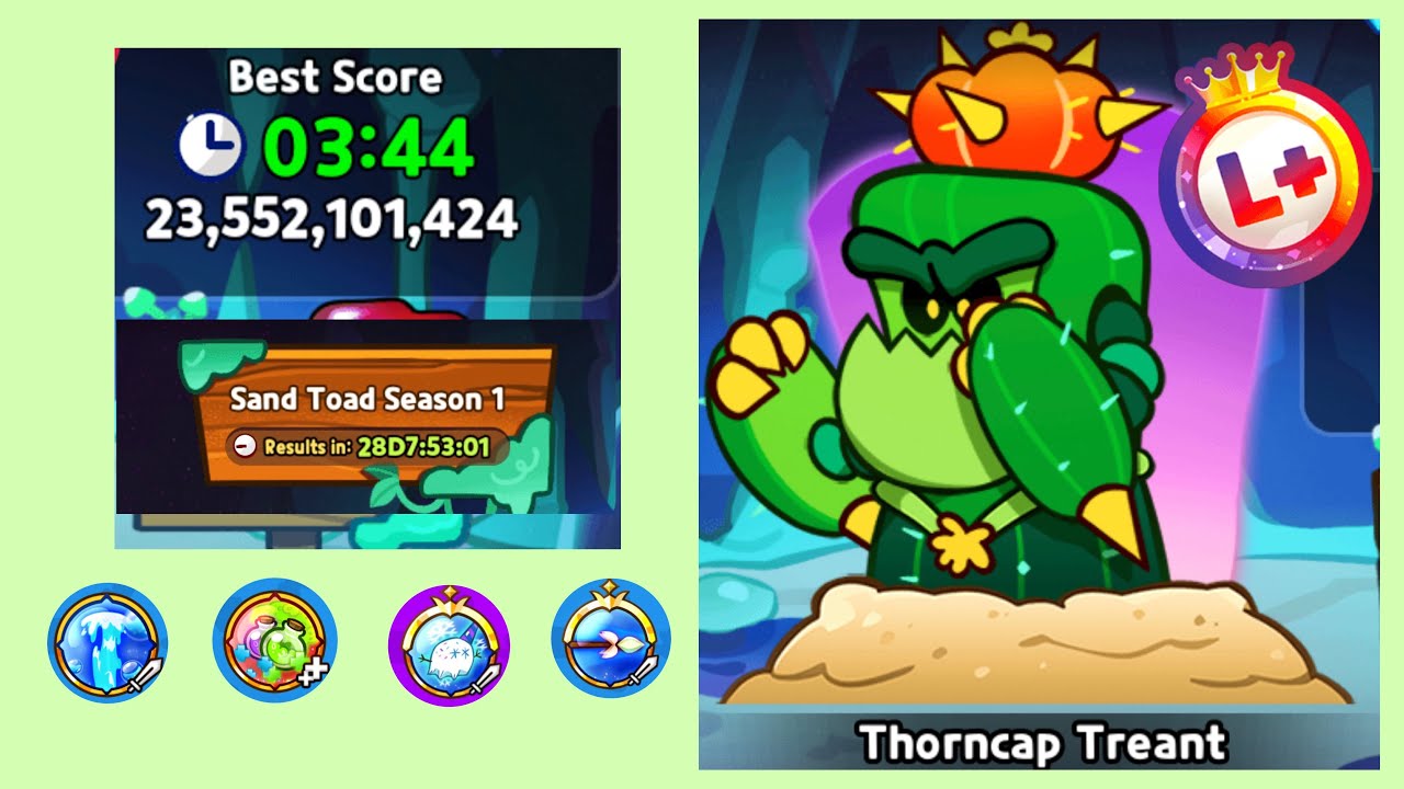 CookieRun: OvenBreak Raid Run “Sand Toad Season 1 ” ( Baumkuchen Treant ...