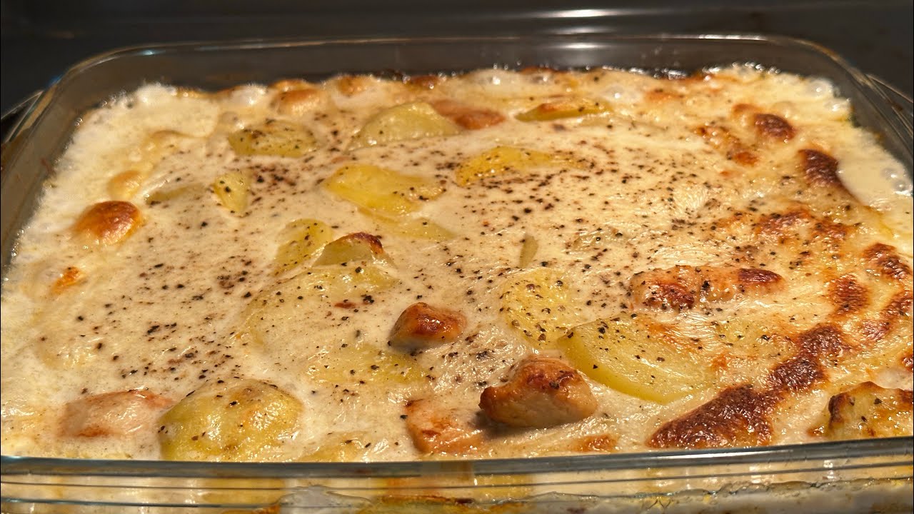 Chicken and Potatoes baked Gratin !!!!! Easy and Quick recipe !!! - YouTube