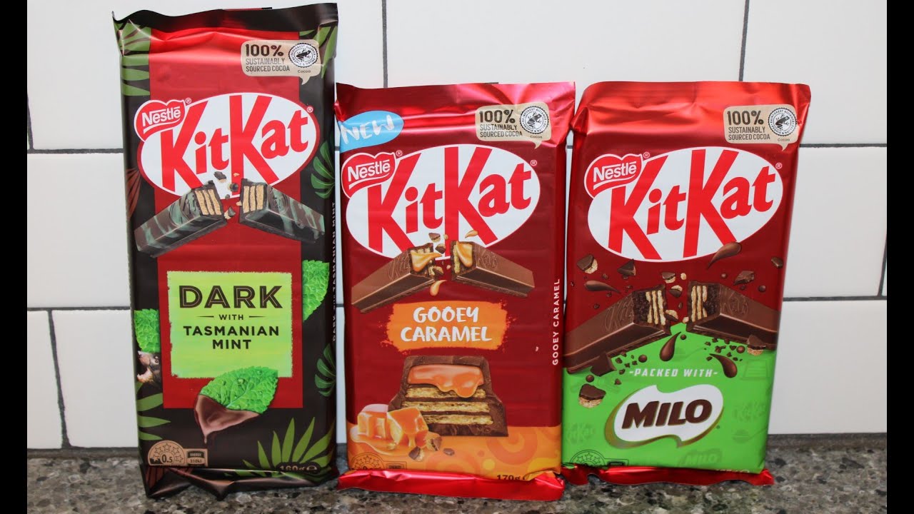 Nestle Kit Kat: Dark with Tasmanian Mint, Gooey Caramel & Milo Review ...