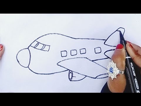 How to draw a beautiful biman aeroplane step by step সহজেই বিমান আঁকা ...