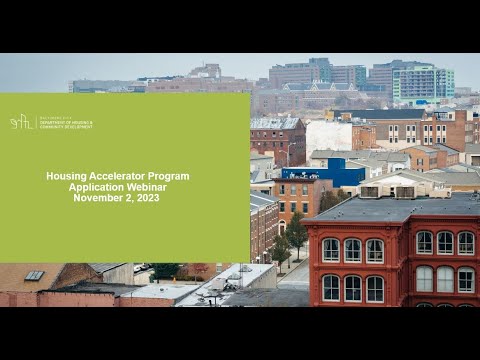 Housing Accelerator Program - Application Webinar - YouTube