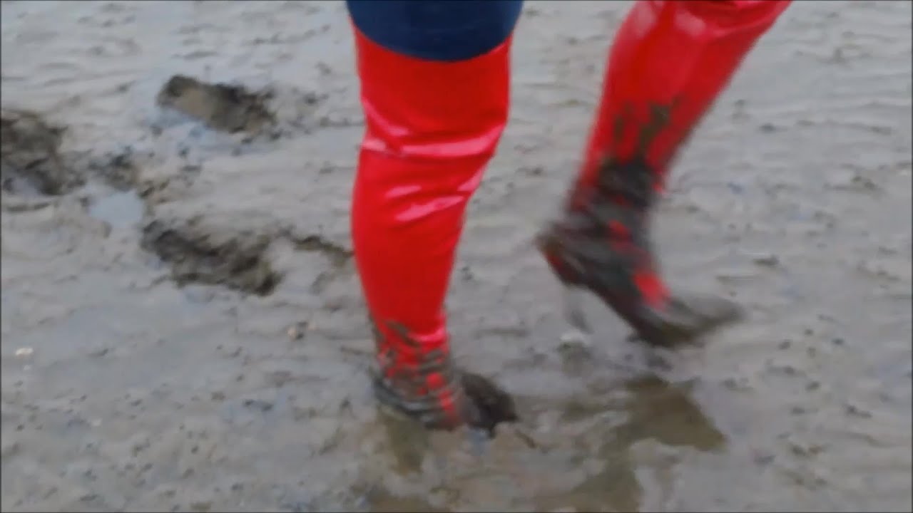 MUD0003SHO Trailer overknee boots mud quicksand shiny high heel ...