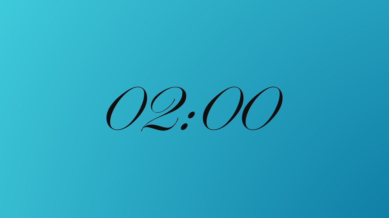2-Minute Countdown Timer | (Blue Diamond ← Peacock Blue) × Onyx - YouTube