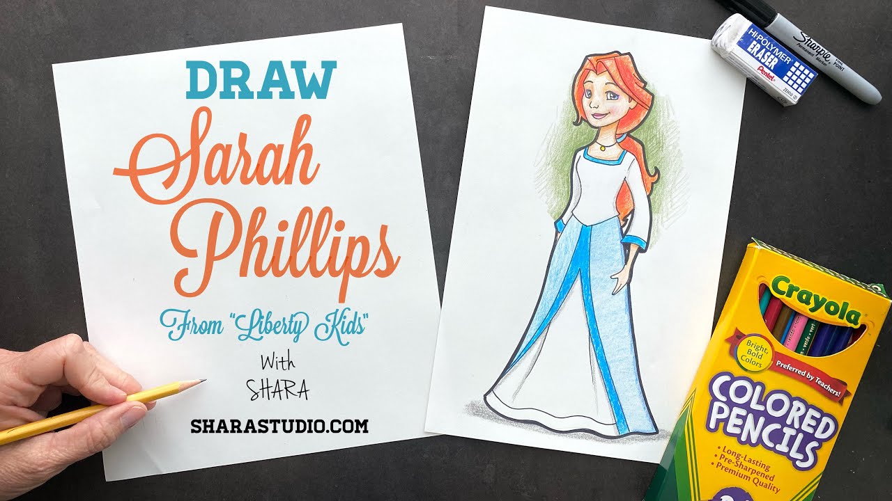 How to draw Sarah Phillips from liberty kids - YouTube