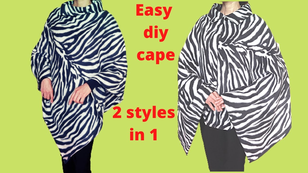 ⭐ Easy diy cape/simple cape cutting and sewing/2 styles in 1 / Golsathi ...