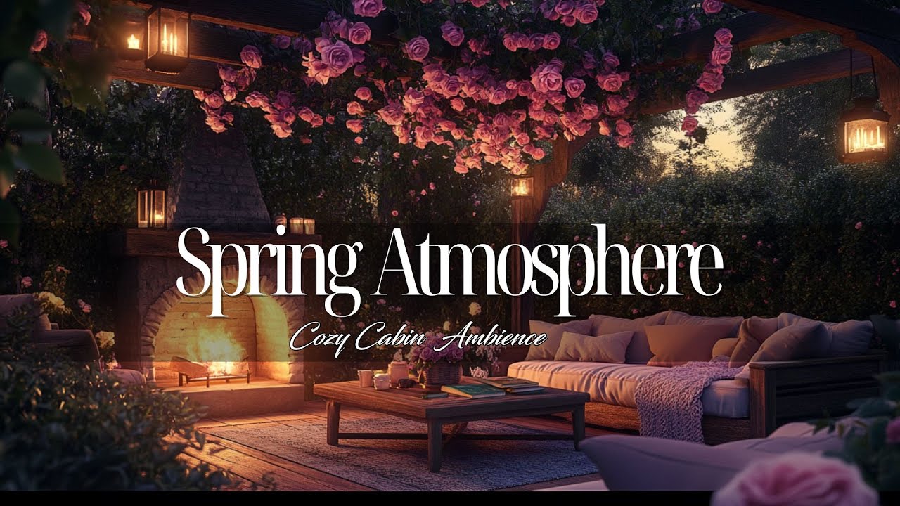 🌸 Warm Spring Evening 🔥 The sounds of the fireplace help focus and rest ...