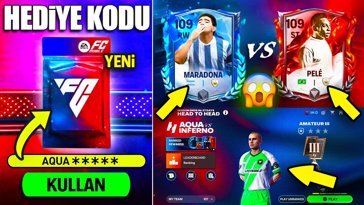 YENİ HEDİYE KODU ÇABUK GİR 109 MARADONA VS 109 PELE SEÇİMİ TARİHİ AQUA ...