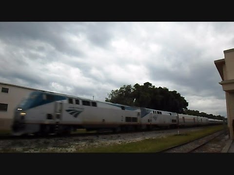 Amtrak Train Silver Star With Extra Baggage Cars - YouTube