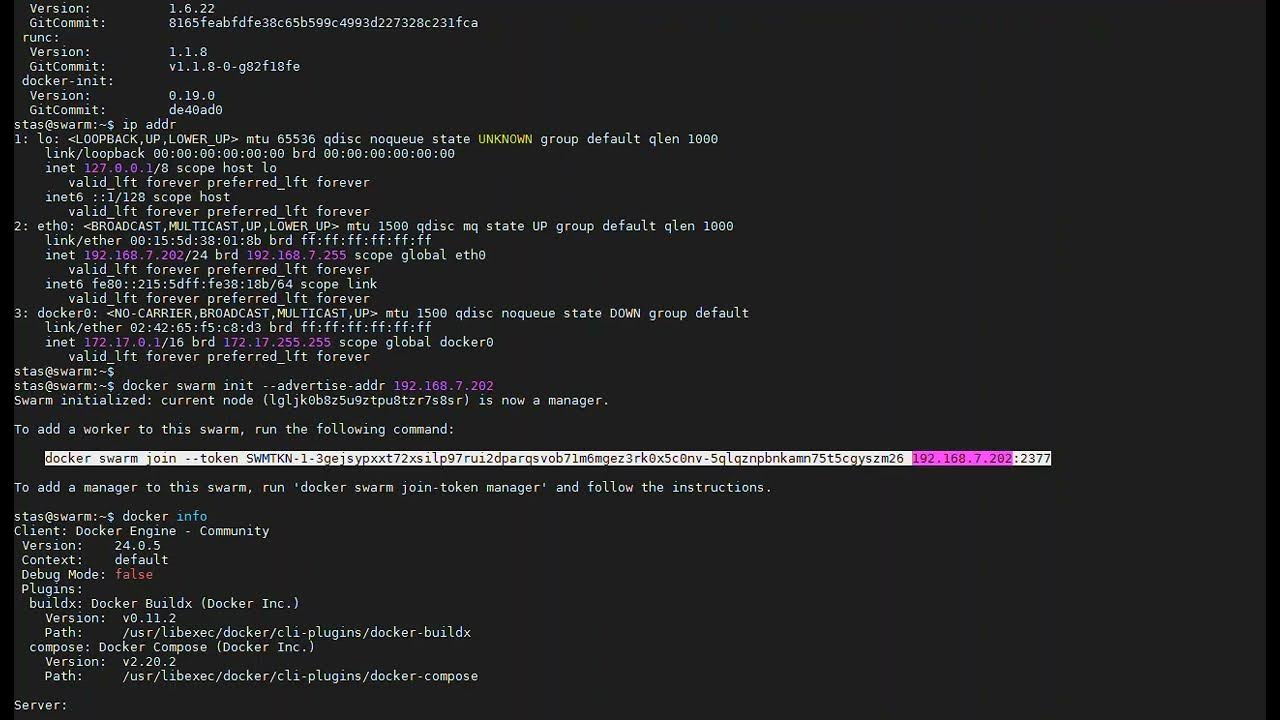 Установка Docker Swarm на Linux Ubuntu 22.04 (Docker Swarm installation on Ubuntu 22.04) - YouTube
