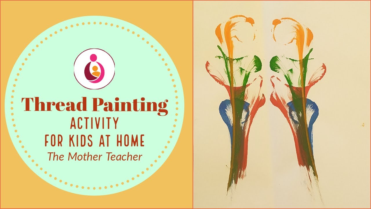Thread Painting ! pre-school kids | Activity for kids | Easy coloring ...