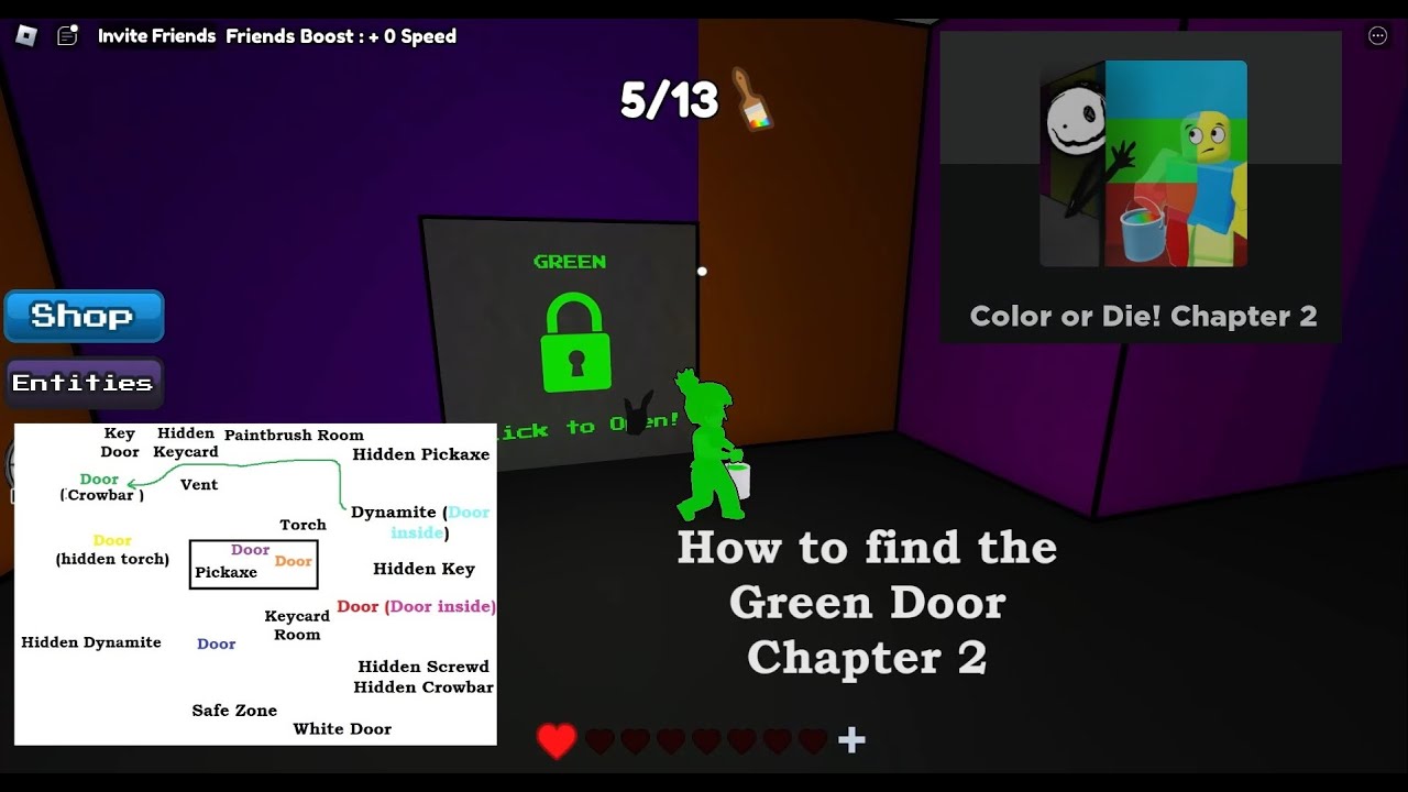 How to find the Green Door in Color or Die Roblox Chapter 2 - YouTube