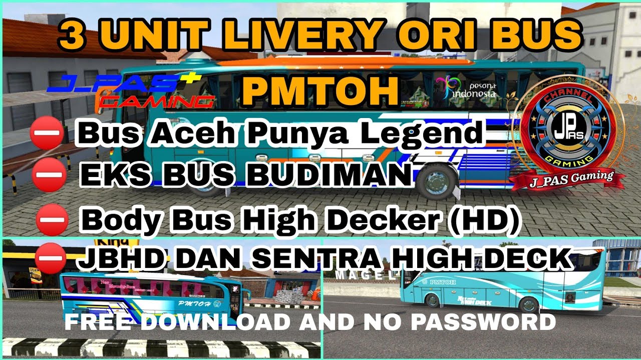Share 3 Unit Livery ORI PMTOH Body High Decker (HD)📌Bus Aceh 📌 Free ...