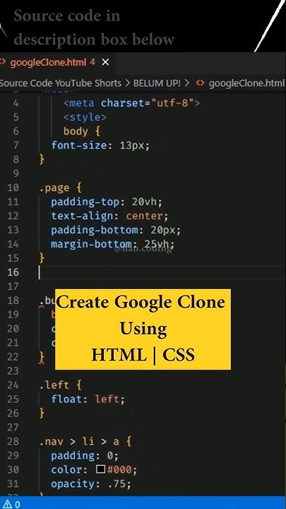Create Google Clone Using HTML | CSS - YouTube
