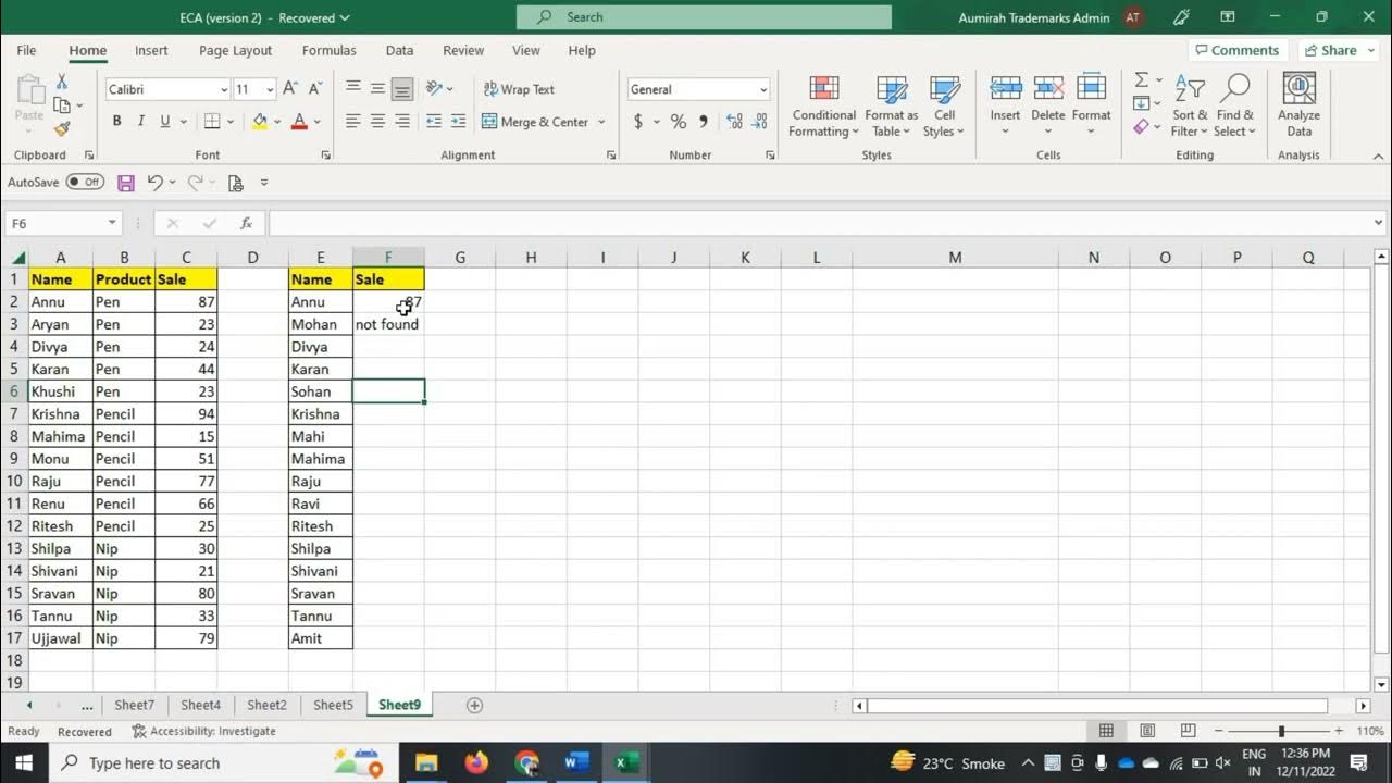 How to use Vlookup + IFNA formula | Elegance Academy | #excel #msexcel ...