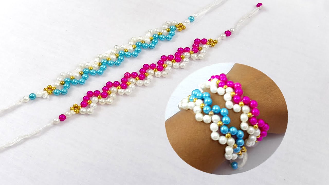 Simple and easy Bracelet making with beads || Diy easy bracelet making ...