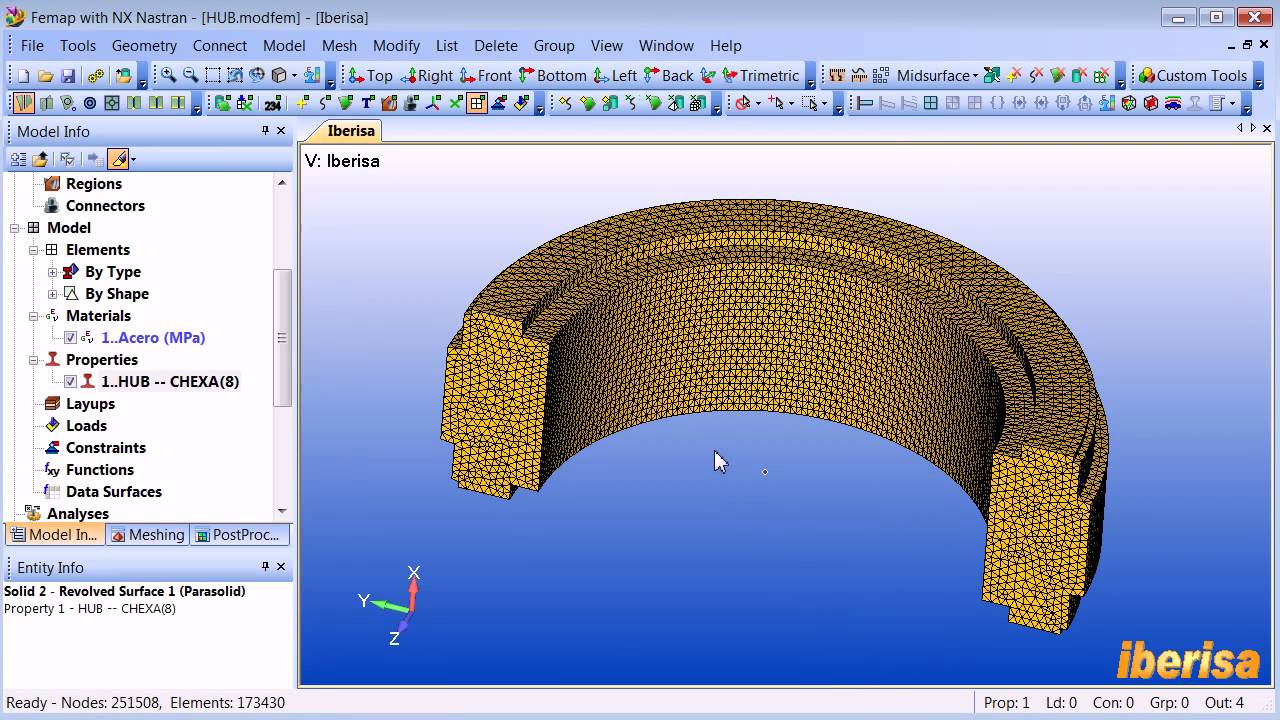 Tutorial FEMAP y NX Nastran -- Mallado con Elementos Hexaédricos (Hex ...