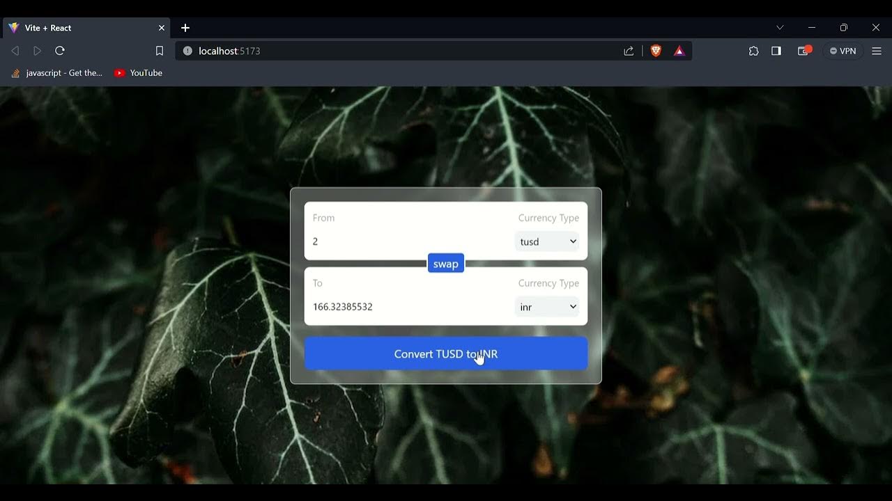 Currency converter | ReactJS | custom hooks |API - YouTube