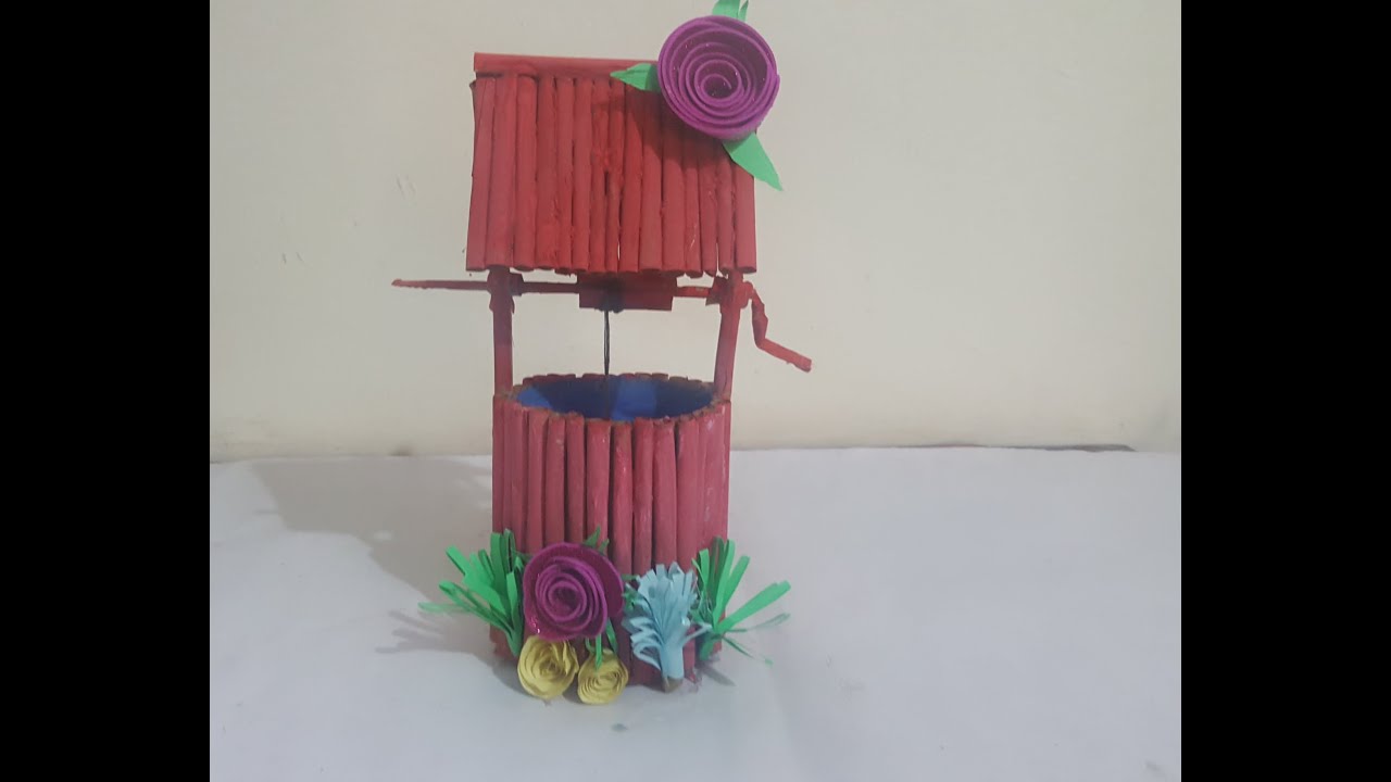 Diy water well with paper/craft ideas /decoration ideas - YouTube