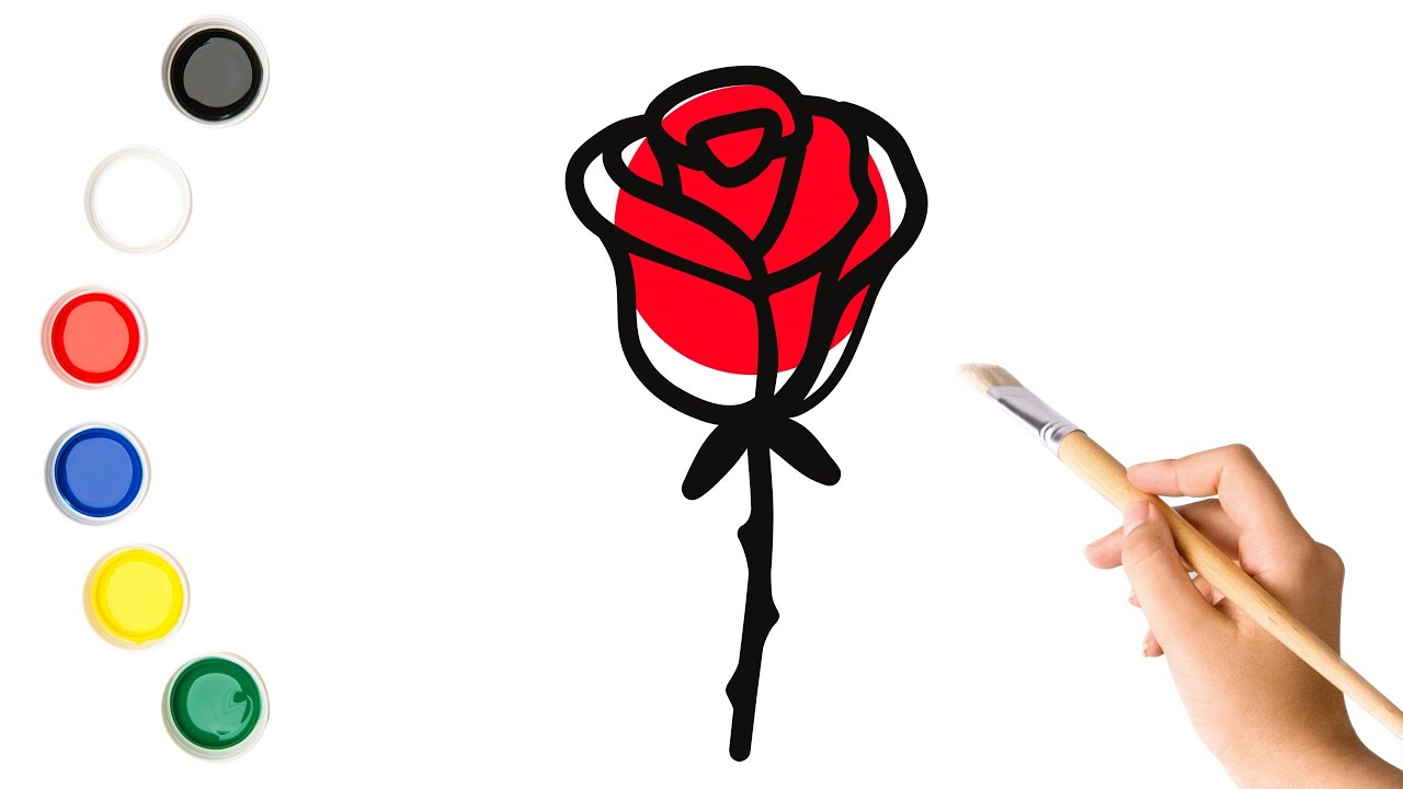 How to Draw and Paint a Rose for Kids & Toddlers | Tips for Easy ...