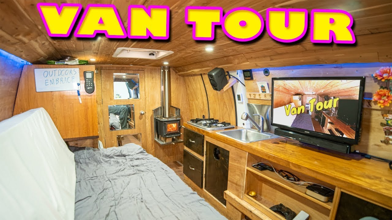 STEALTH VAN LIFE TOUR | Extremely ORGANIZED Cargo Van Conversion - YouTube