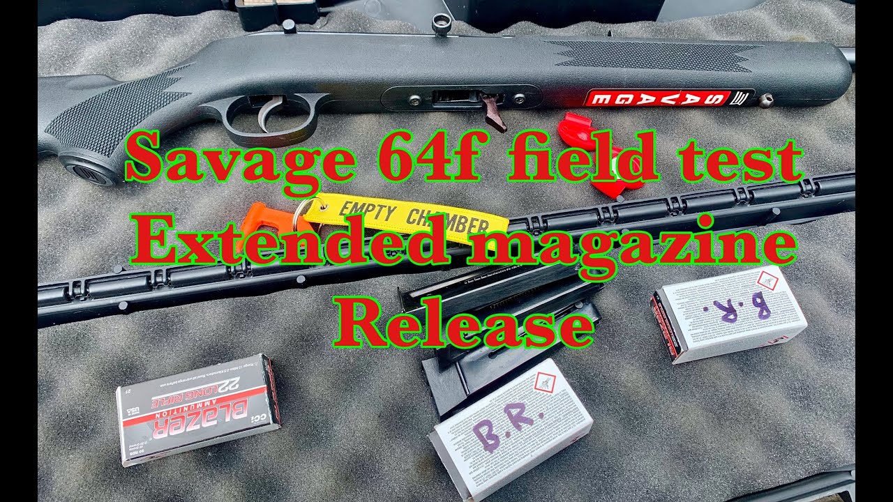Savage 64f magazine release extension field test. - YouTube