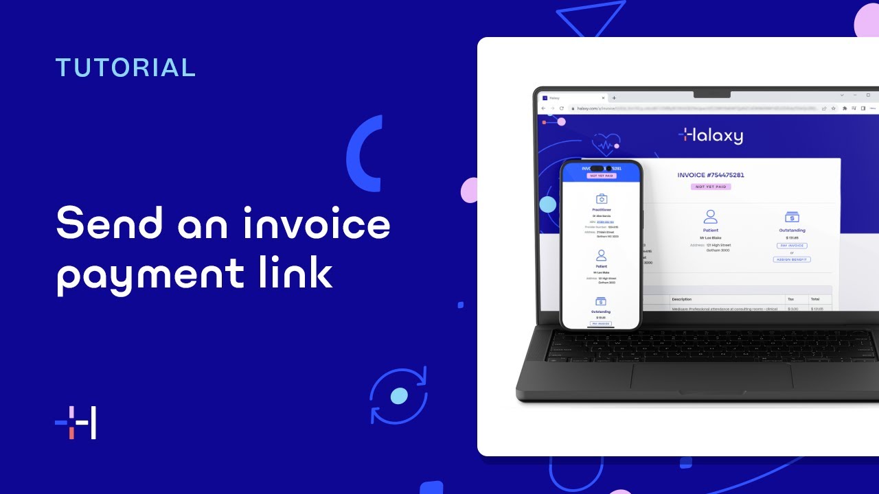 Add a secure payment link to invoice emails | Halaxy - YouTube