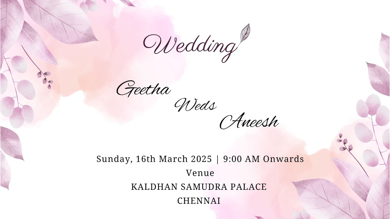 Wedding Geetha Weds Aneesh - YouTube
