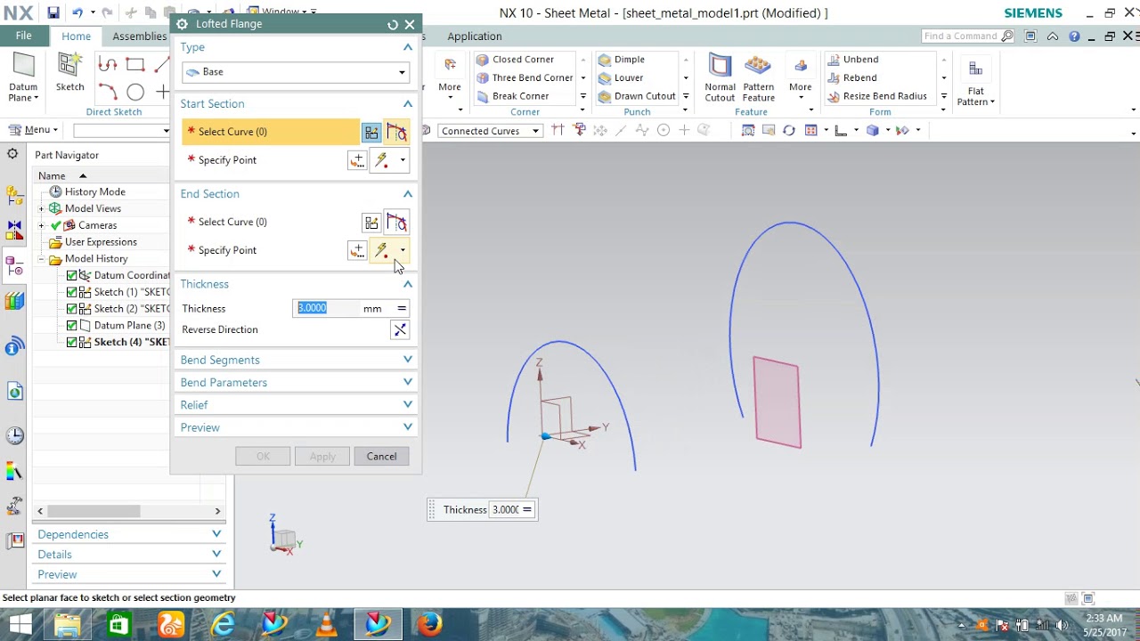 NX-lofted flange - YouTube