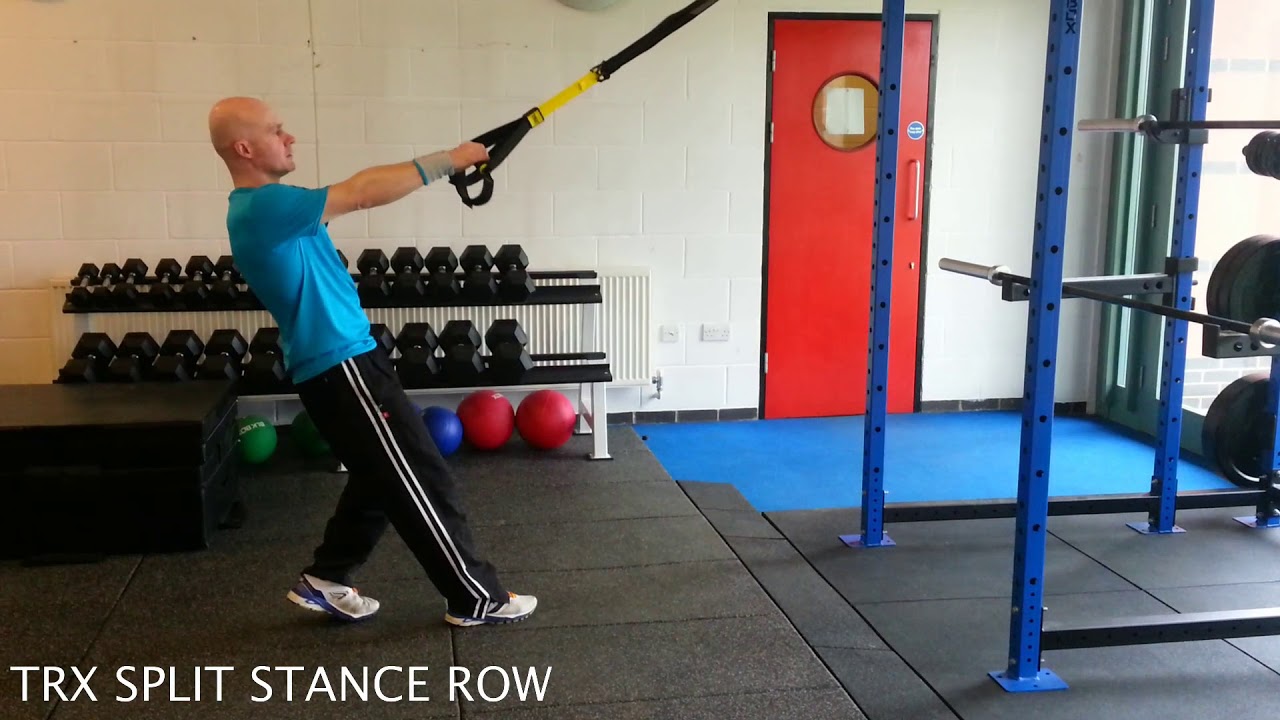 TRX Split Stance Row - YouTube