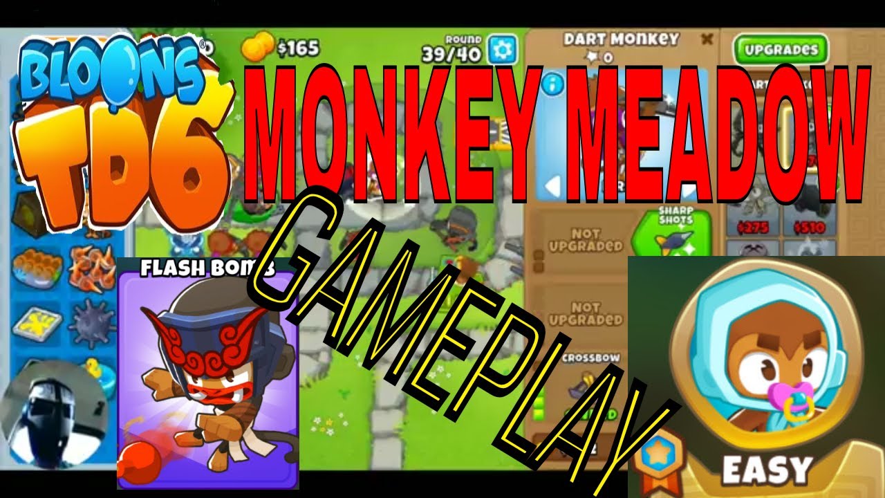 BLOONS TD 6 MONKEY MEADOW MAP ON EASY BTD 6 GAMEPLAY WALKTHROUGH - YouTube