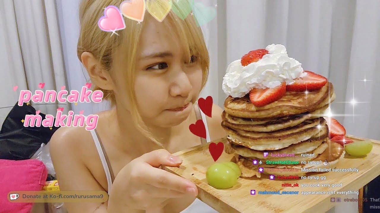 making pancakes for the first time | rurusama tv - YouTube