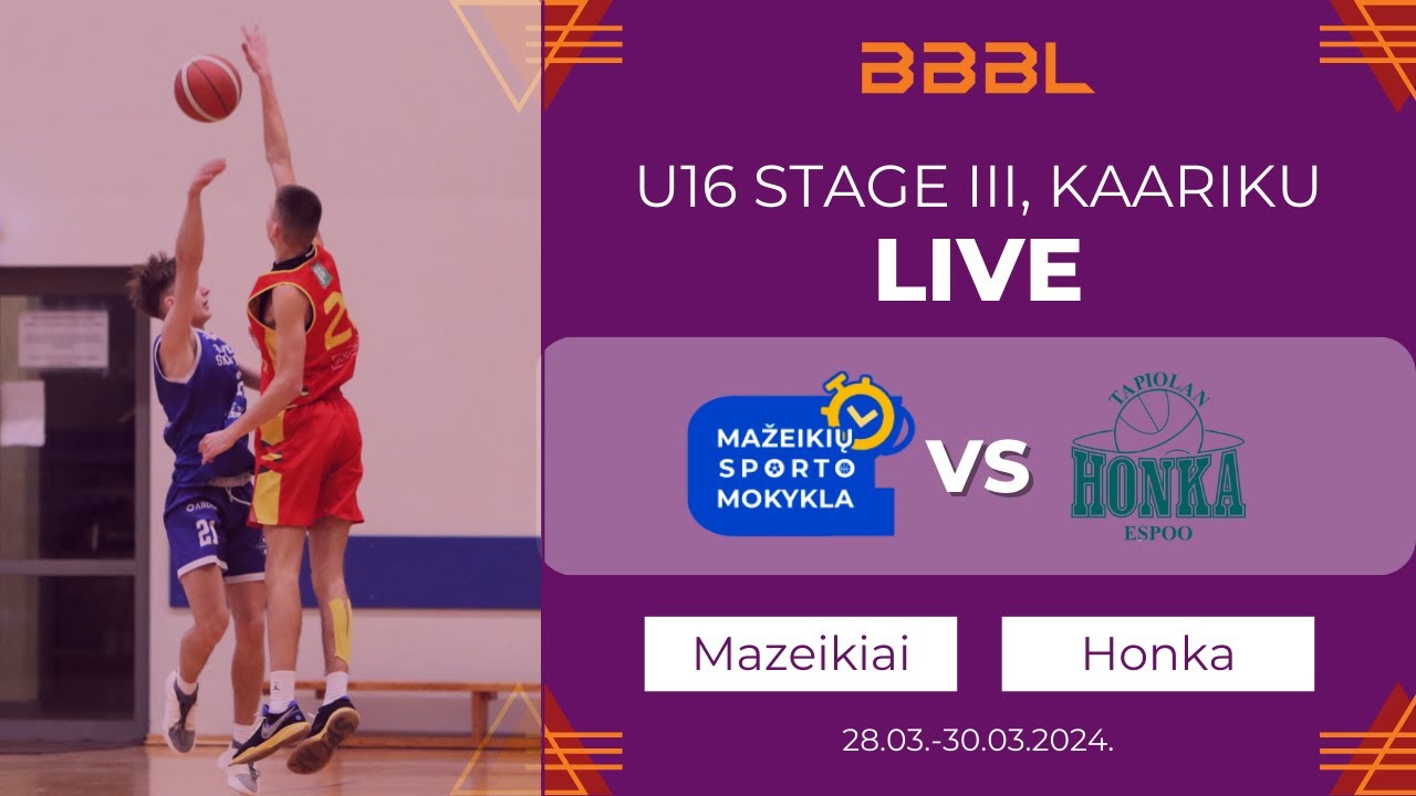 Mažeikiai 2008 vs Tapiolan Honka 2008 | BBBL boys U16 - YouTube