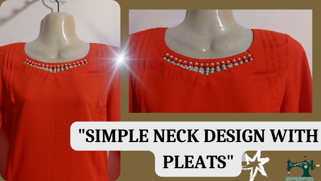 Simple Neck Design with Pleats |Easy Cutting & Stitching Tutorial ...