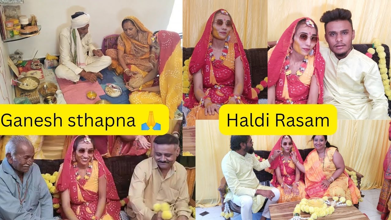 Ganesh sthapna 🙏 | Haldi Rasam🤗😍| Manisha marriage part-1💑 - YouTube